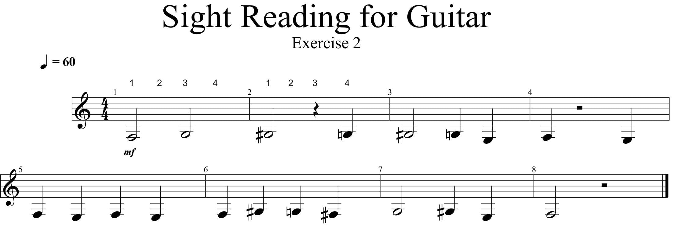 SRP1 Level 055 - Notes On The 6E String In First Position - Exercise 2 ...